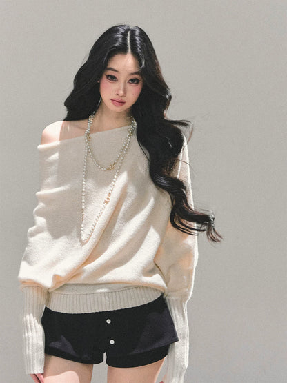 AOMALM Soft Sweet Off-Shoulder Knit Sweater – CHINASQUAD